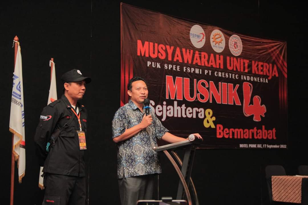 Hadiri Musnik IV PUK SPEE FSPMI PT. Crestec Indonesia, Abdul Bais : FSPMI Fokus 4 Hal Penting ...