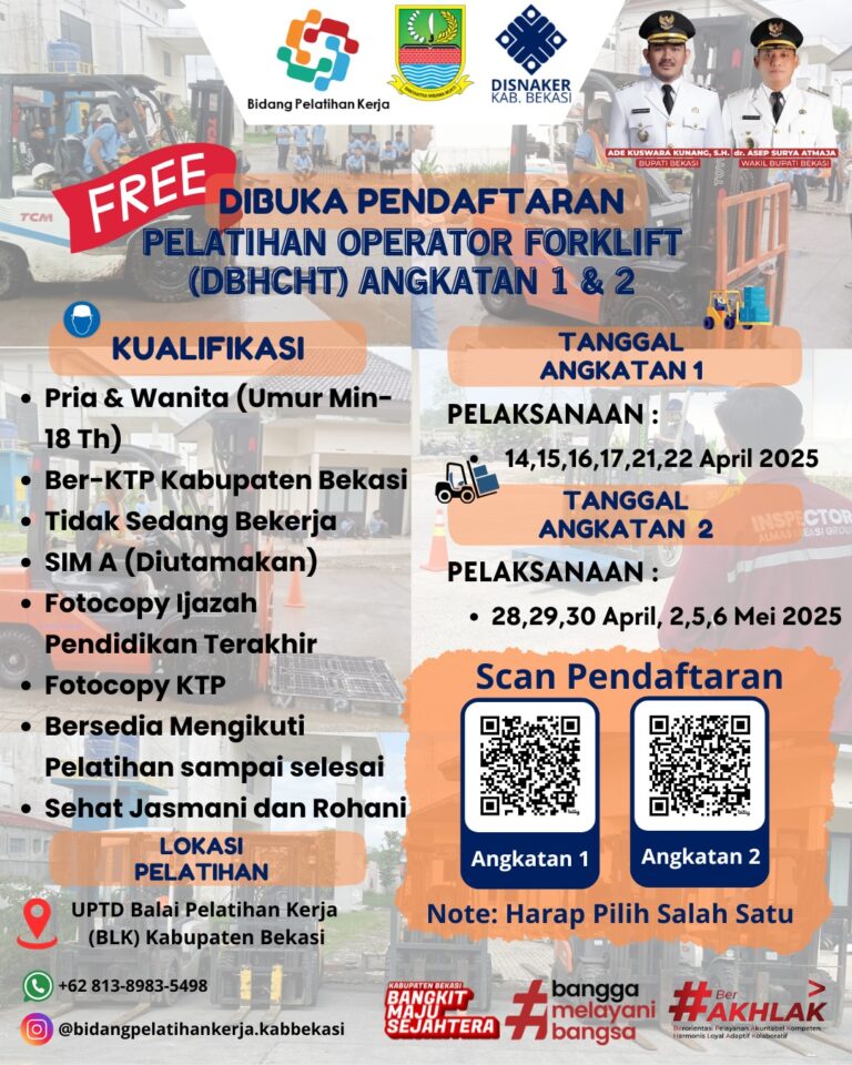 Balai Pelatihan Kerja Kabupaten Bekasi Buka Pelatihan Kerja Gratis ...